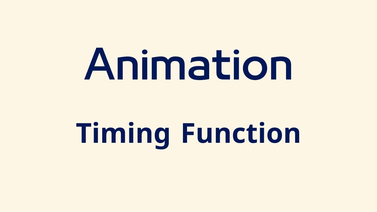 The Importance of Timing Functions in Web Animations
